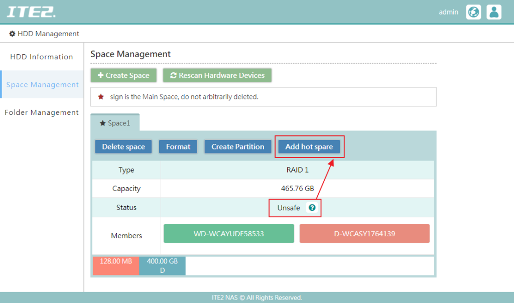 Add Hot Spare for Windows 10 NAS - ITE2 NAS 2.0 Blog