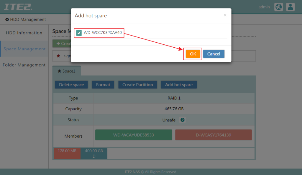 Add Hot Spare for Windows 10 NAS - ITE2 NAS 2.0 Blog